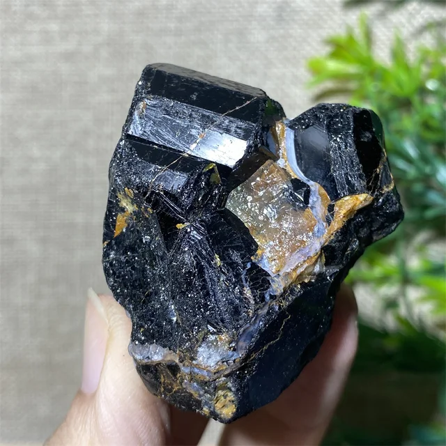 Rough Gemstone Rough Black Tourmaline In Quartz Crystal – Raw Mineral ...