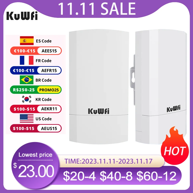 KuWFi-2-4G-Outdoor-Wifi-Router-300Mbps-Wireless-Bridge-Repeater-Long ...