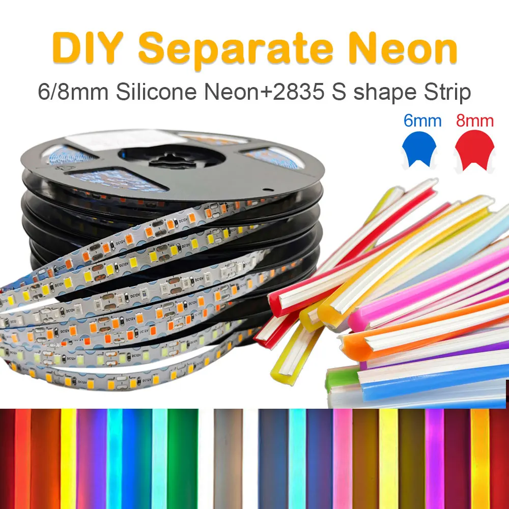 6mm-8mm-Separate-Silicone-Neon-with-DC12V-SMD2835-120Led-m-S-Shape-LED ...