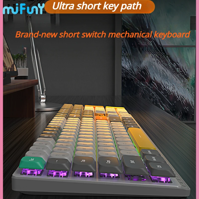 MIFUNY Ultra Thin Wireless Mechanical Keyboard Slim Compact 110 Key ...