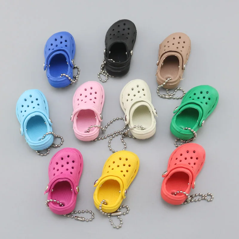 1pcs Creative Simulation Mini EVA Hole Shoes Keychain Pendants Colorful ...