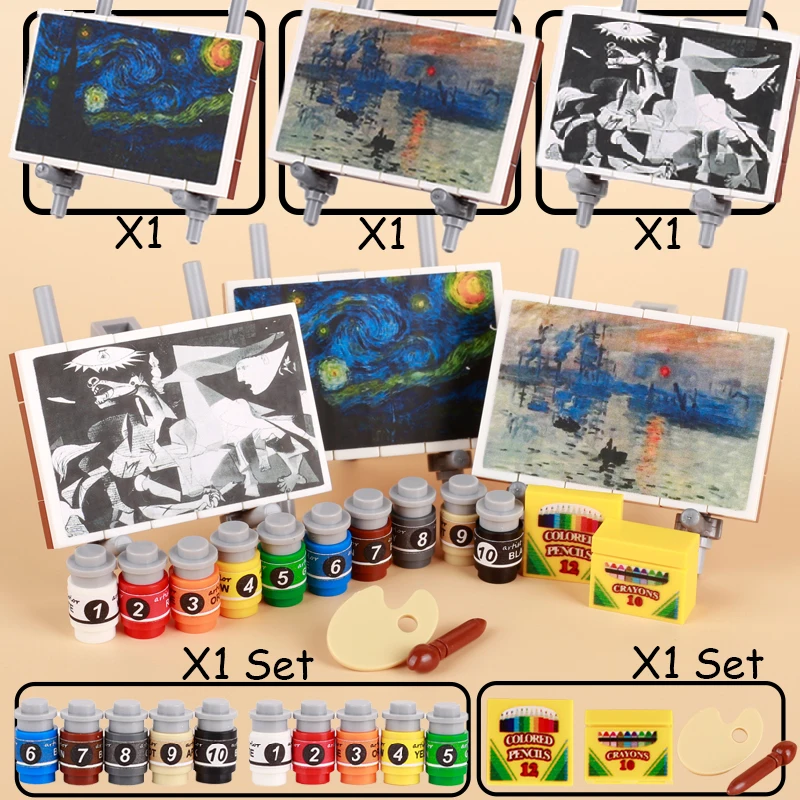 MOC-World-Famous-Oil-Painting-Rack-Building-Blocks-Studio-Scene-Drawing ...