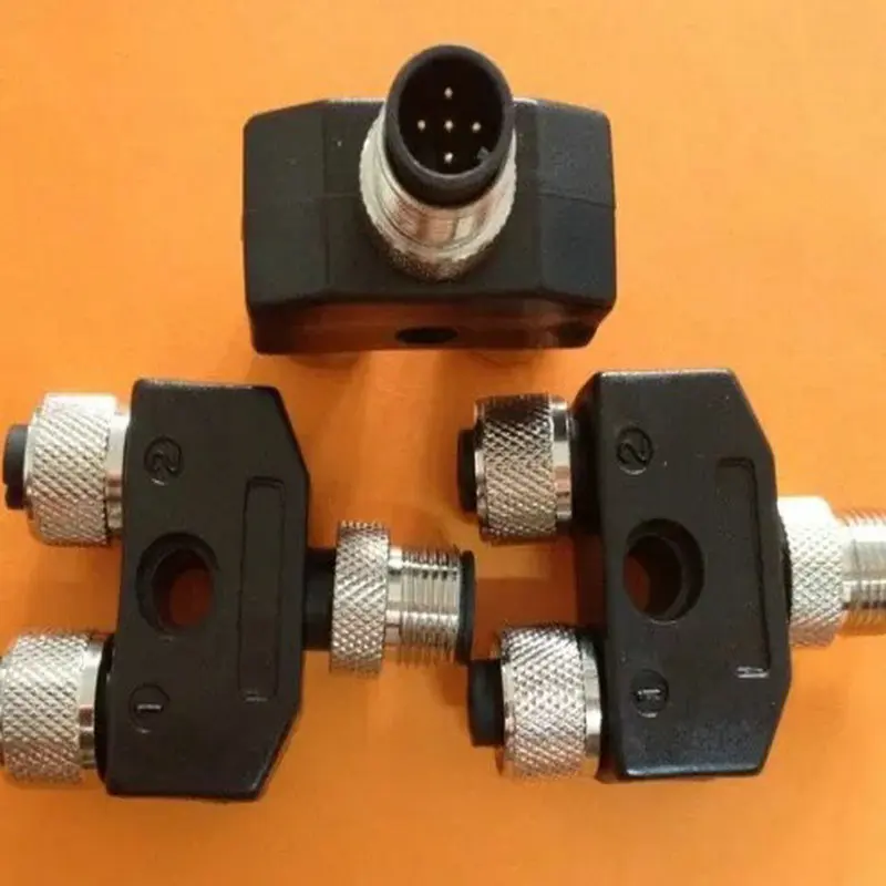 M12 connector tee Y-type one out two 4-5-core male female sensor ...
