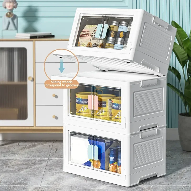 Foldable-Door-Open-Storage-Box-Stackable-Cabinet-Closet-Storage-Box ...