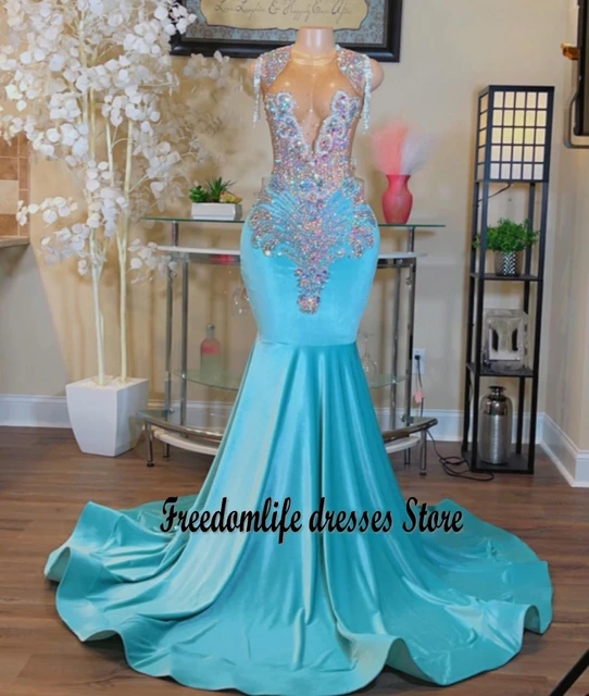 Light Turquoise Prom Dress