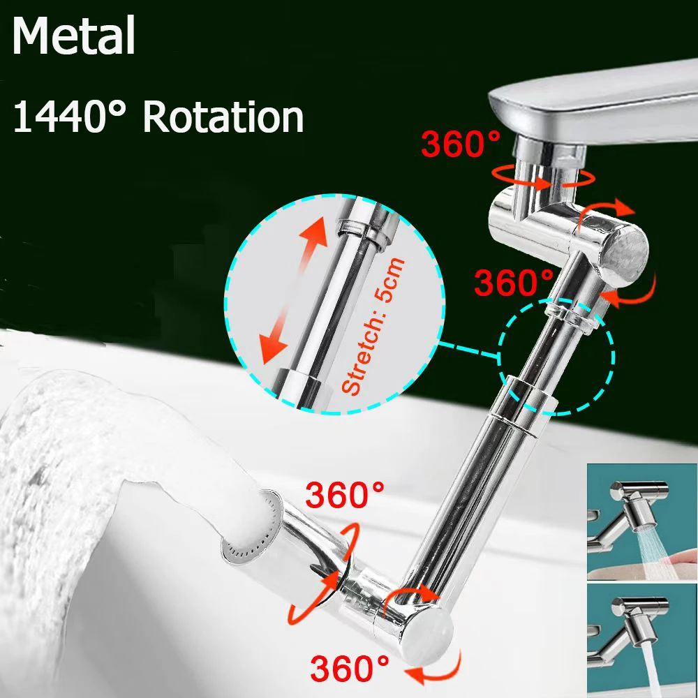 Metal-Copper-1440-Rotate-Faucet-Extender-Universal-2-Modes-Tap-Bubbler ...