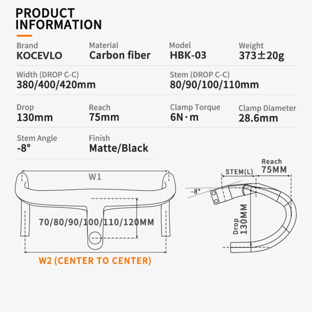 KOCEVLO manillar carretera carbono T800, carbon handlebar integrado ...