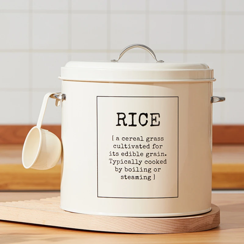 Vintage-Metal-Rice-Storage-Container-Sealed-Moisture-Proof-Jars-for ...