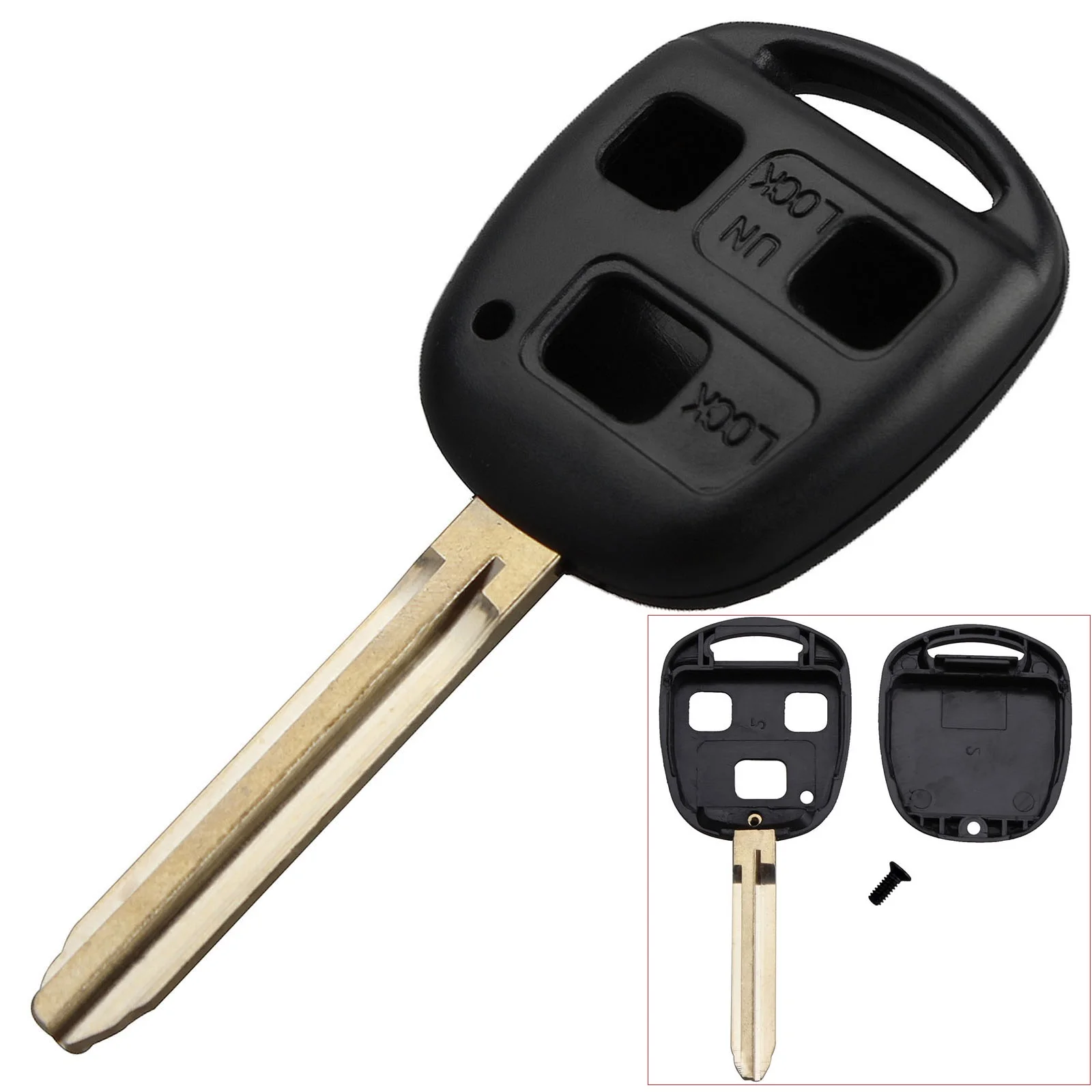 1Pc-3-Buttons-Car-Keyless-Entry-Remote-Key-Shell-Case-Cover-Fob-Uncut ...