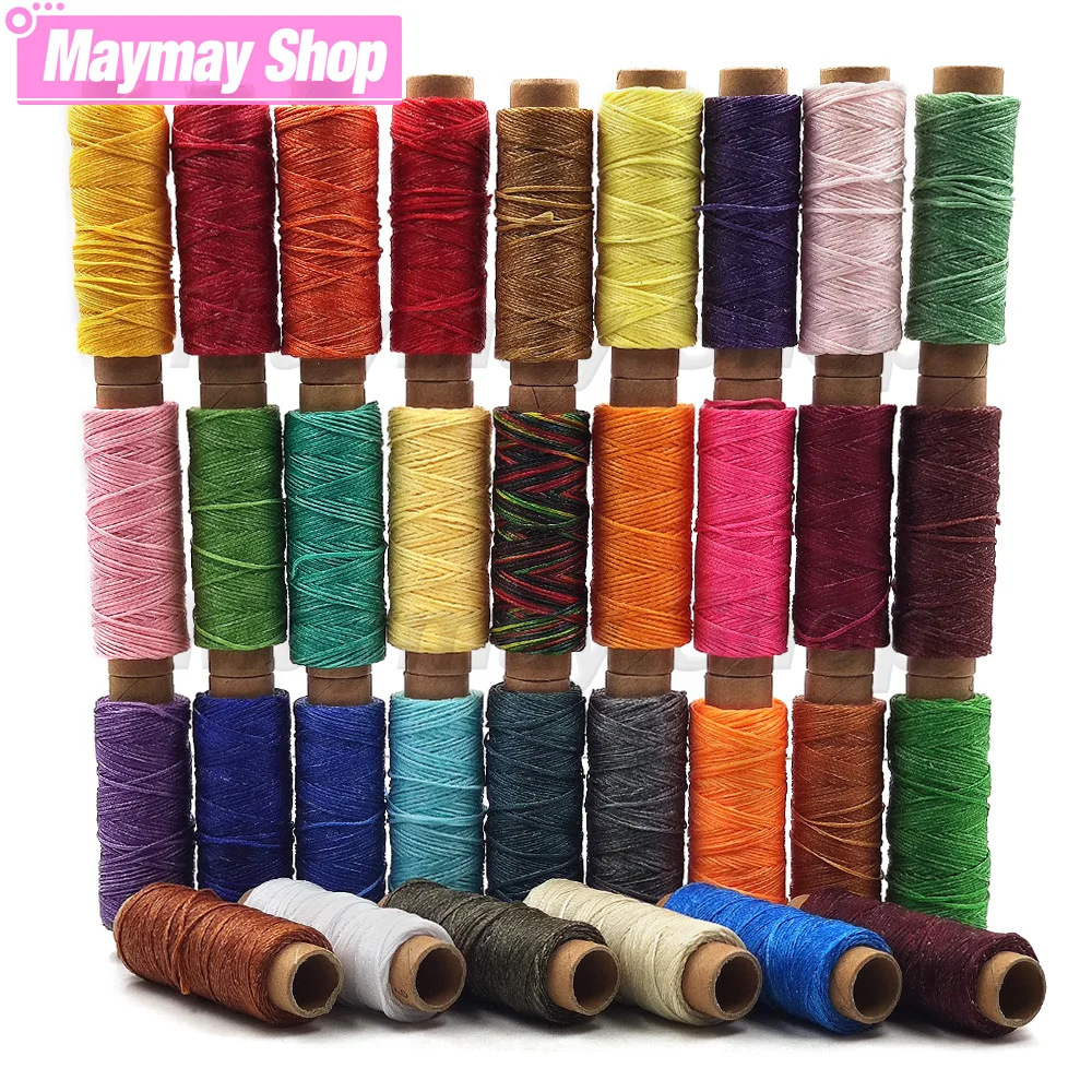 150D 0.8mm Thickness Flat Waxed Cord Waxed Thread Hand Stitching Thread ...