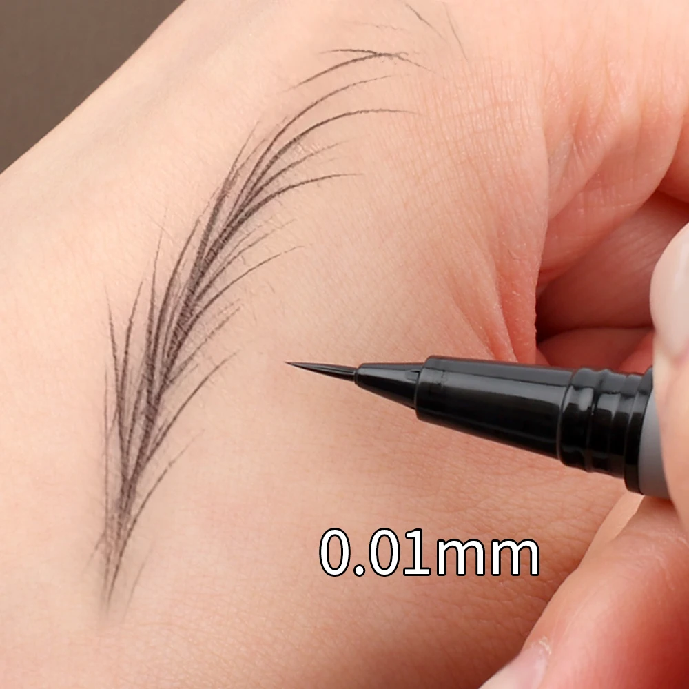 0.01mm Ultra Fine Eyebrows Pencil Waterproof Sweat proof Liquid Eyebrow Pen Eyeliner Long ...