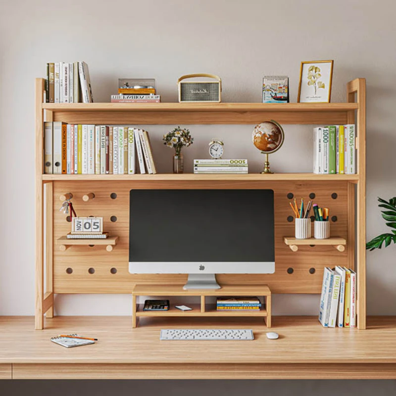 Desktop-Bookshelf-Stationery-Organizer-Student-Multi-layer-Solid-Wood ...