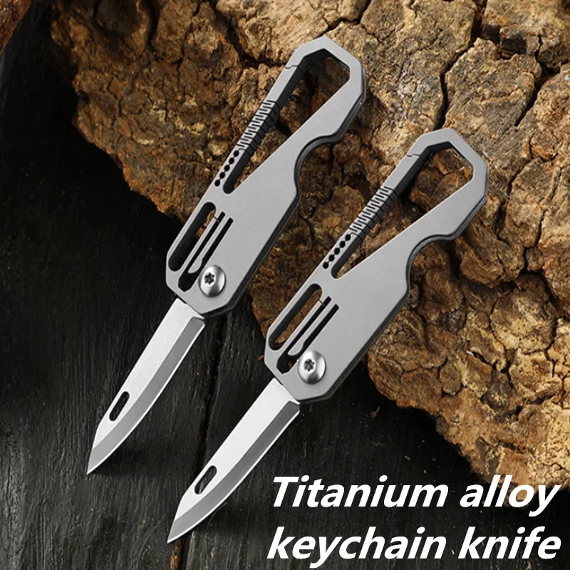 1pc-Titanium-box-cutter-multi-function-EDC-pocket-knife-key-chain-mini ...