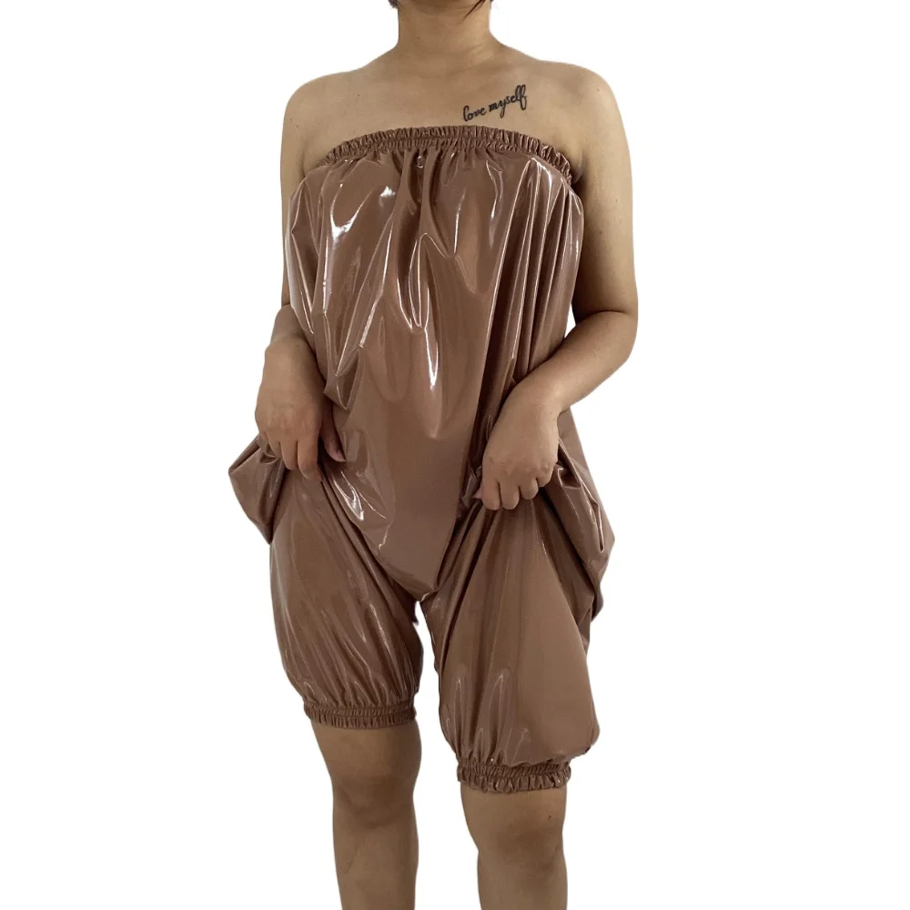 Glossy-PVC-Leather-Sleeveless-Sexy-Bodysuits-Female-Strapless-Elastic ...