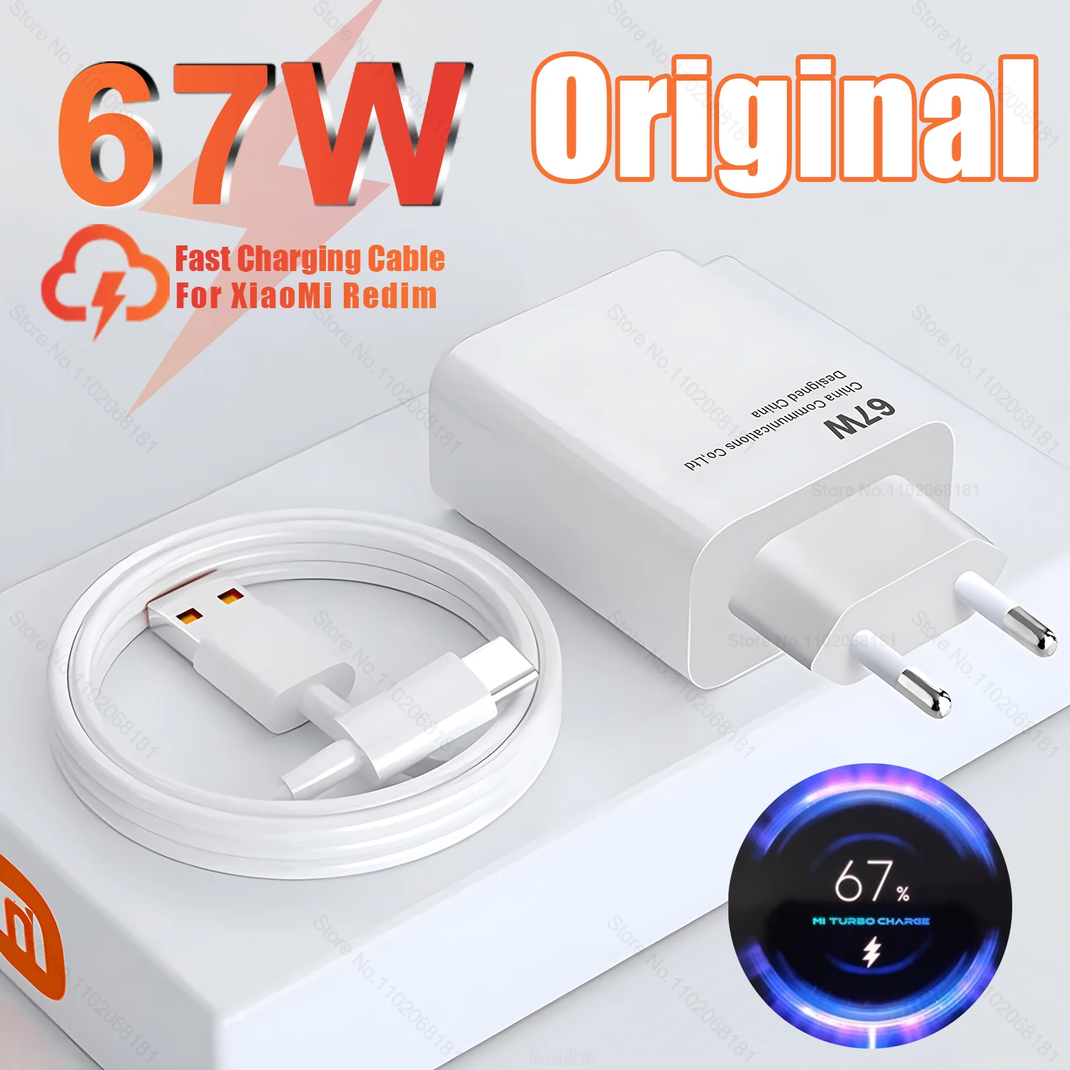 Original 67W USB Charger For Xiaomi Redmi Note 12 Turbo Mi 11 13 Ultra ...