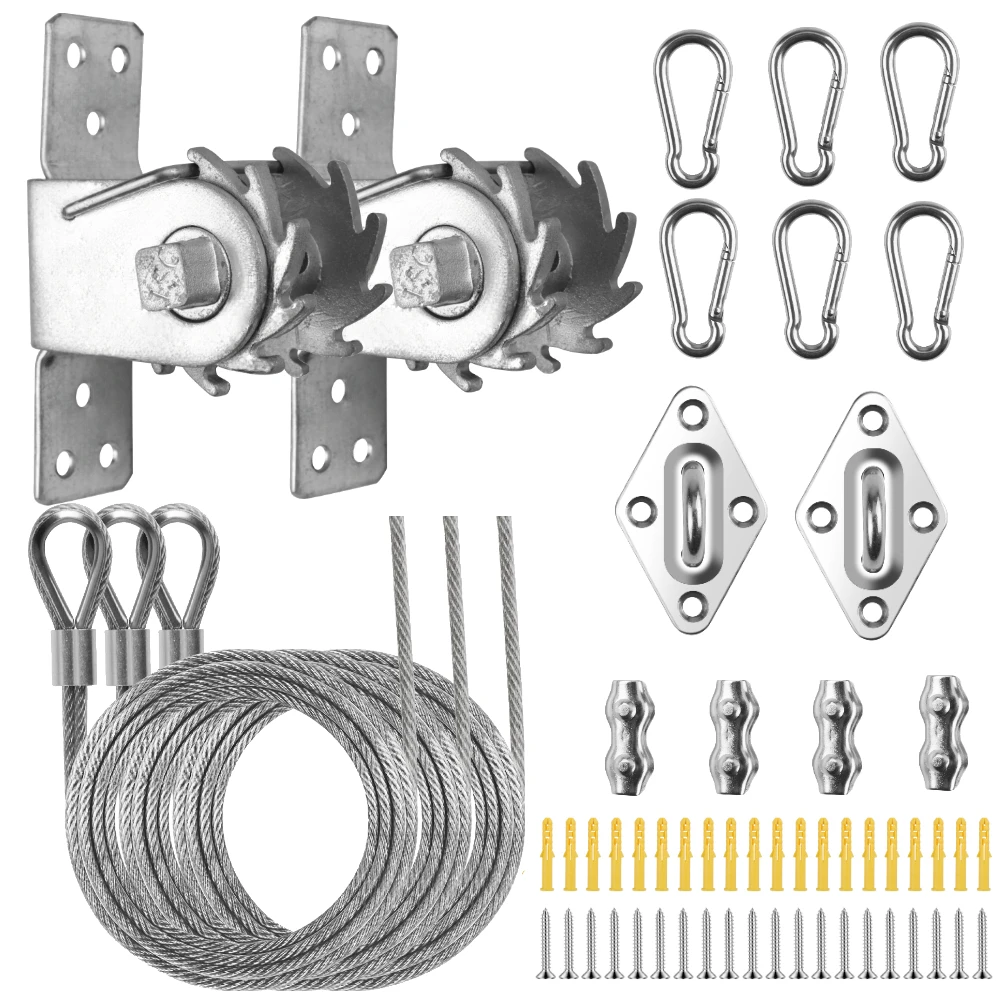 47/60/72Pcs Shade Sail Hardware Kit Wire Rope Anti-Rust Stainless Steel ...