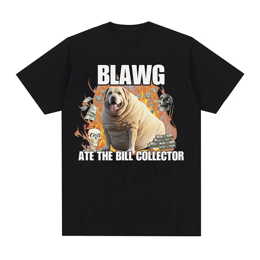 Funny-Bill-Collector-Dog-Meme-T-Shirt-Men-Fashion-O-Neck-Casual-Short ...