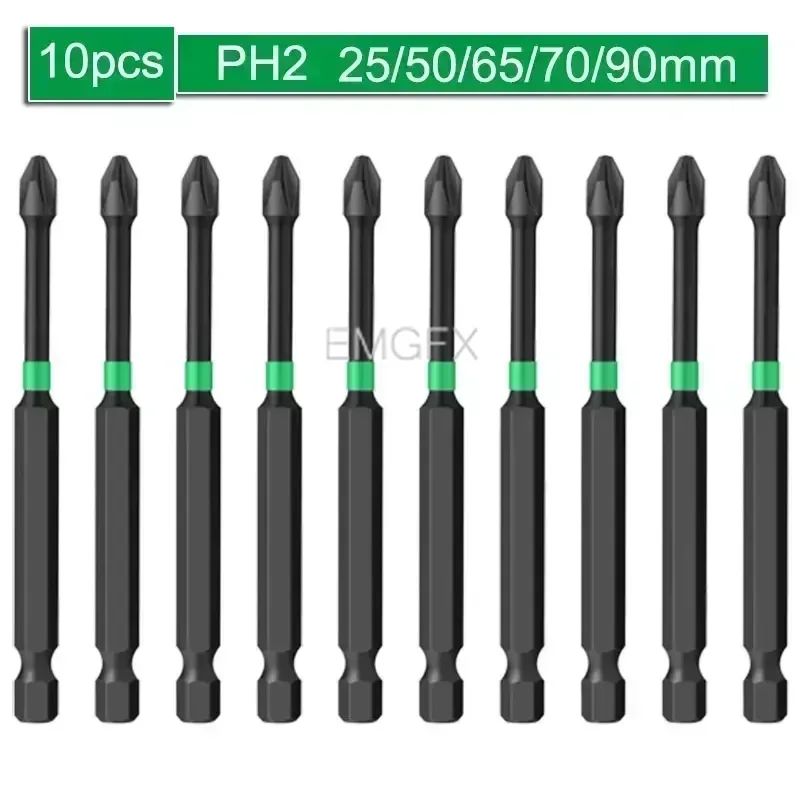 PH2-10PCs-50-90mm-Phillips-Bits-Hex-Shanked-Precision-Screwdriver-Set ...