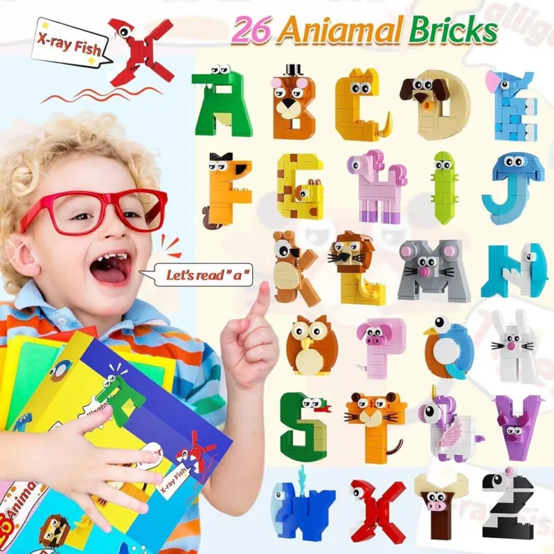 26-Style-English-Alphabet-Building-Blocks-Set-A-Z-Animal-English-Letter ...