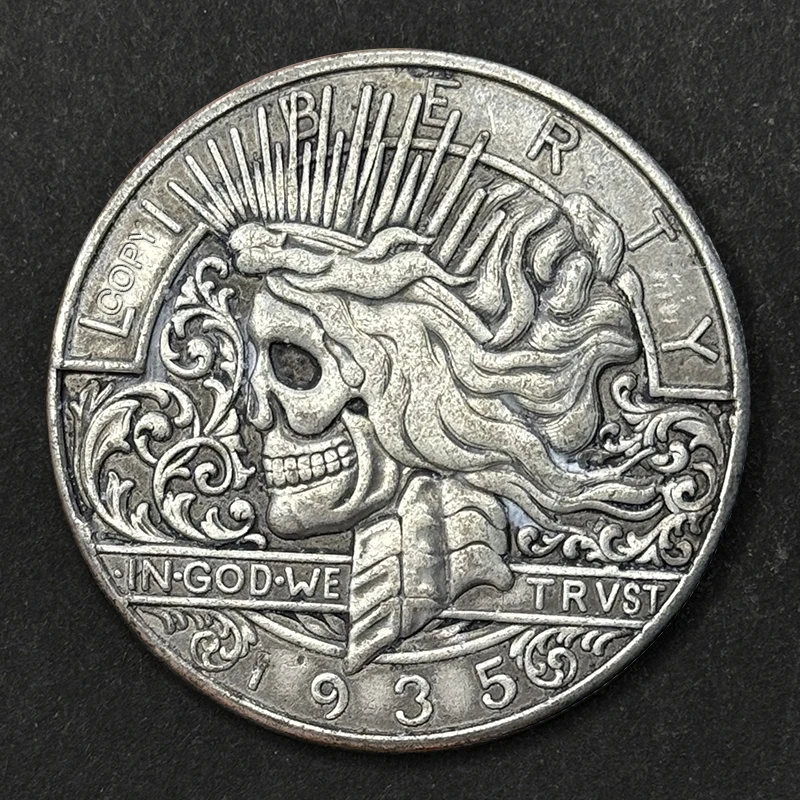 USA-1935-Statue-of-Liberty-Skull-Antique-Stray-Coin-Tourist ...
