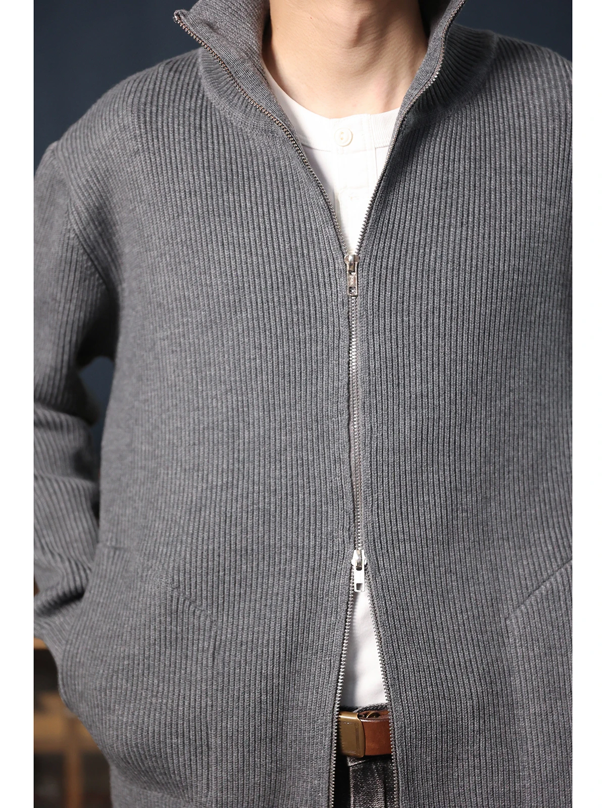 Timeless Driver Dual-Zip Up Caridgan Jacket Men's Casual Everyday Thick ...
