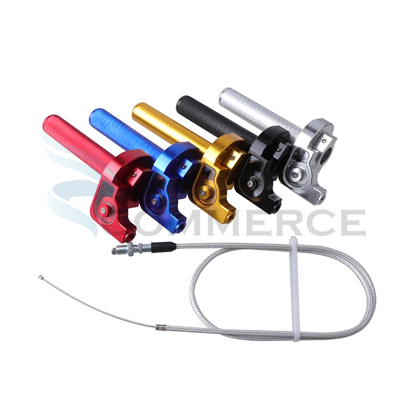 Universal-7-8-Handlebar-CNC-Aluminum-Throttle-Grip-Quick-Twister-Cable ...