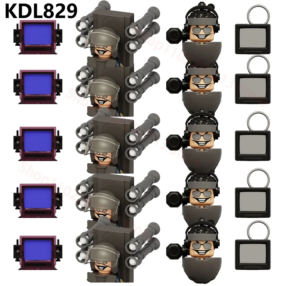 KDL829-K2200-K2202-K2201-K2203-Building-Blocks-Skibidi-Toilet-Man-Accessories-Titan-TV-Monitor ...