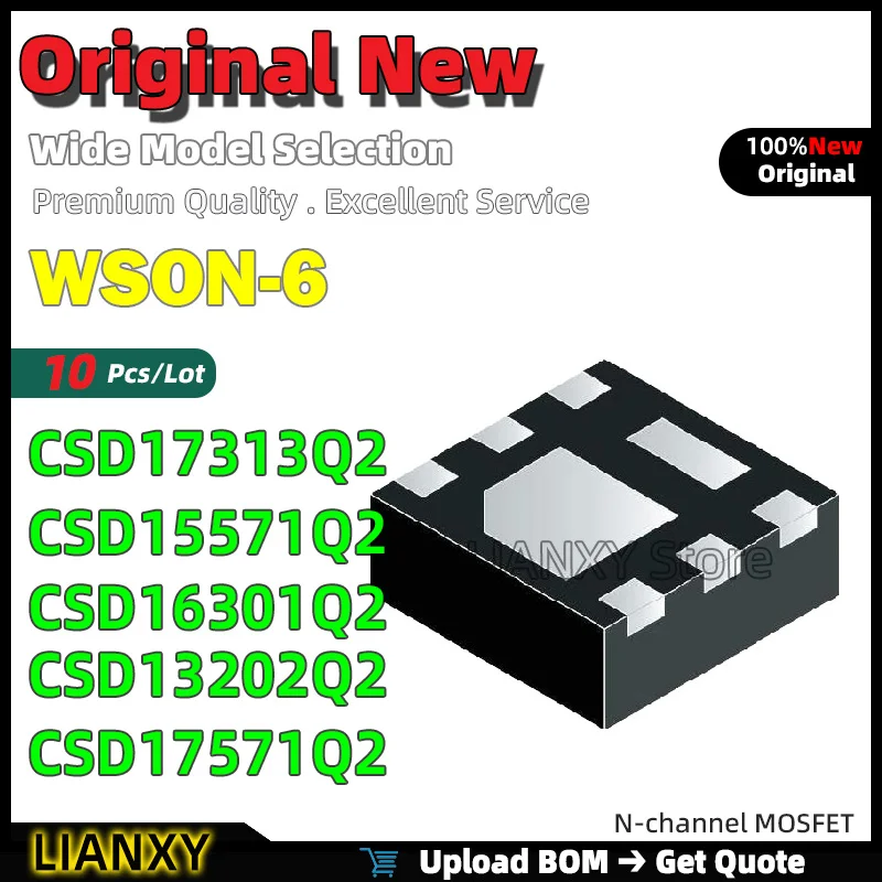 10pcs WSON-6 CSD17313Q2 CSD15571Q2 CSD16301Q2 CSD13202Q2 CSD17571Q2 N ...