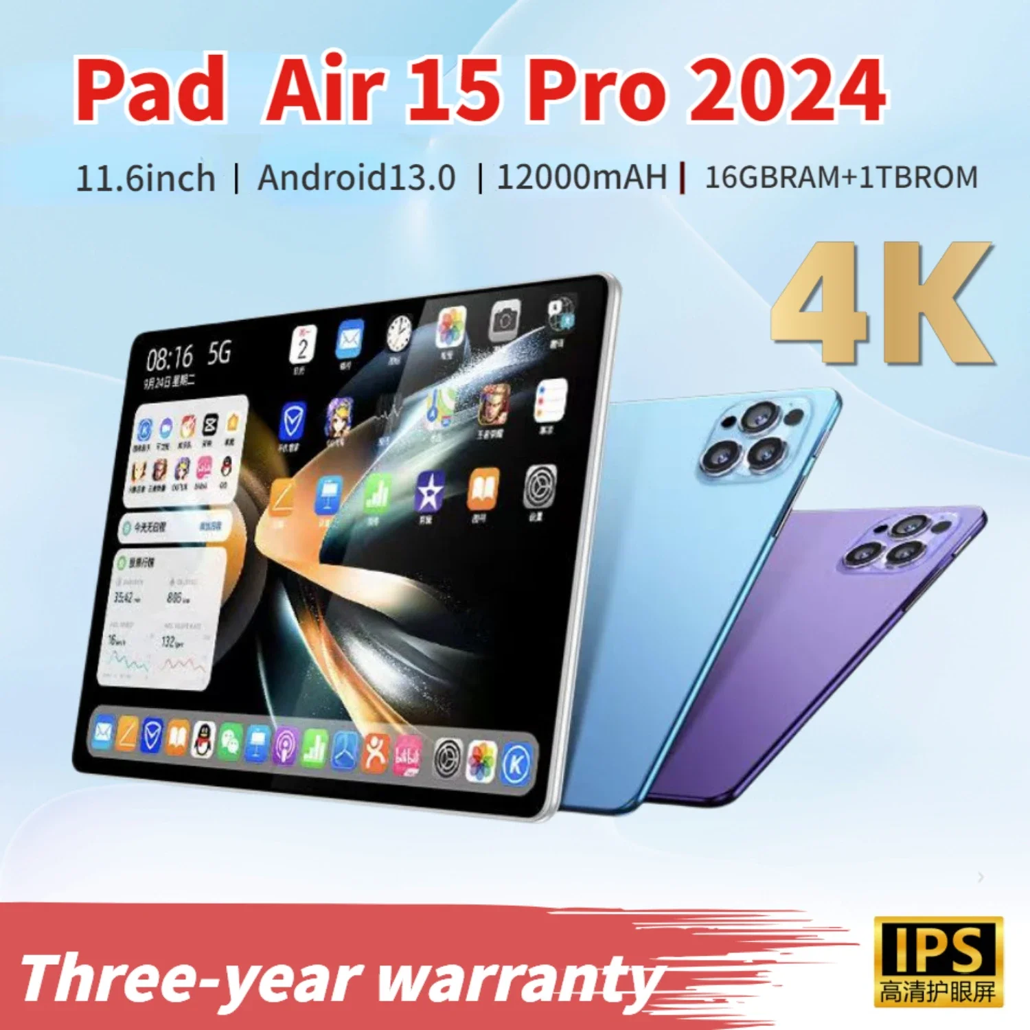 Original-ipad-ar-pro-11-polegada-16gb-ram-1tb-rom-android-13-n-cleo ...