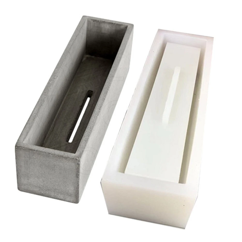 Large Silicone Planter Molds Garden Plants Pot Concrete Molds Rectangle ...