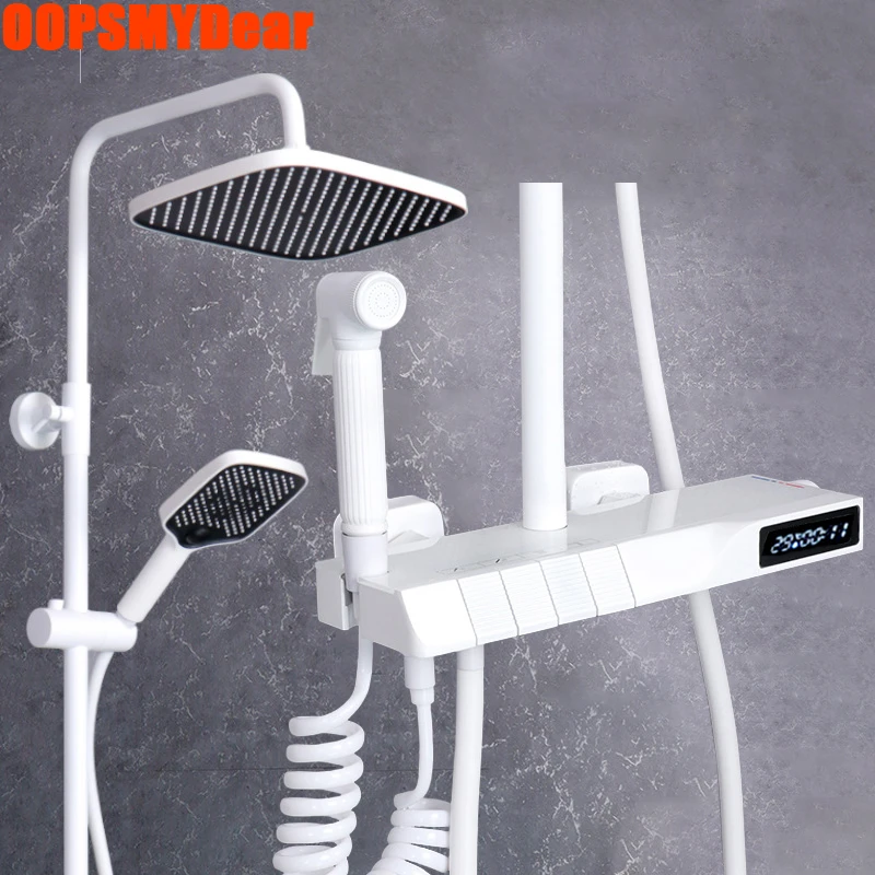 Hot Cold Mixer Shower Set Bathroom Thermostatic Led Digital Shower ...