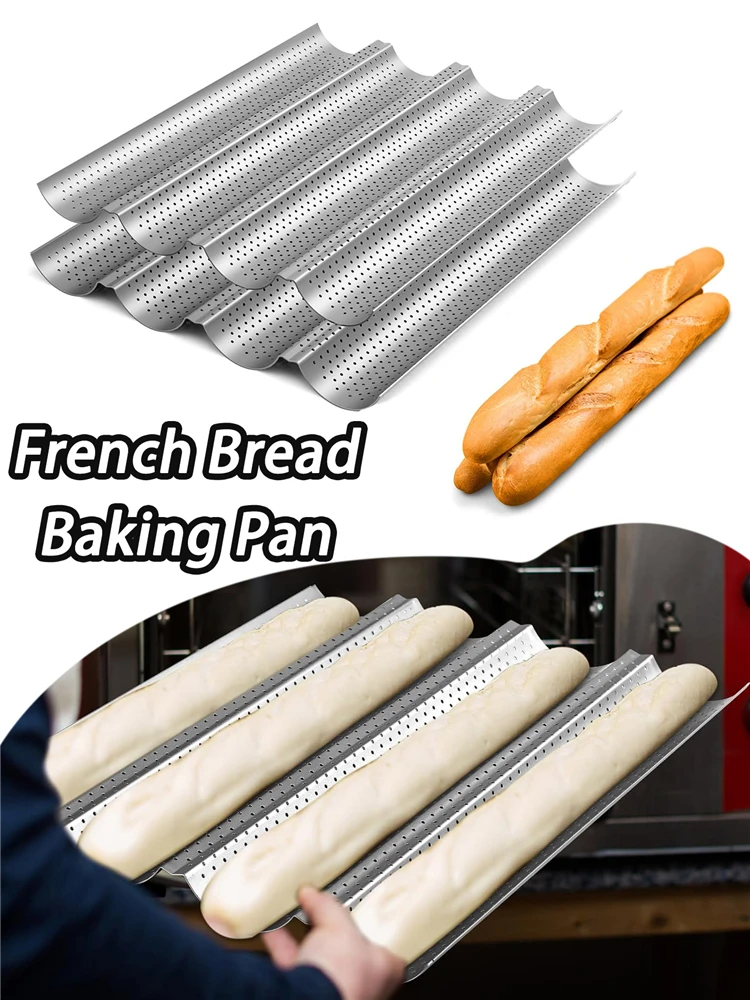 French-Bread-Baking-Pan-Nonstick-Perforated-French-Bread-Baking-Pan ...