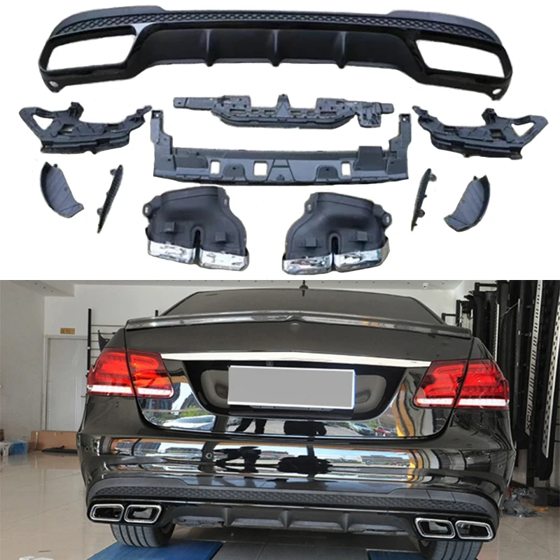 For-Mercedes-2014-2015-2016-E-class-W212-Upgrate-To-E63-Car-Rear-Bumper ...