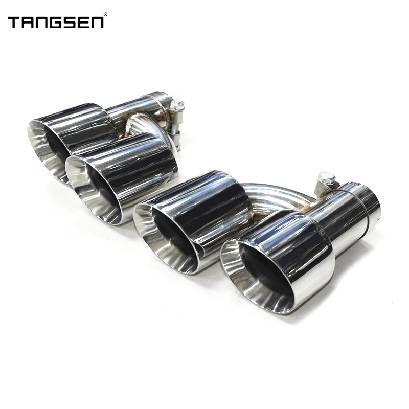 1 Pair H Shaped Dual Exhaust Tip Car Universal Exhaust Pipe Stainless ...