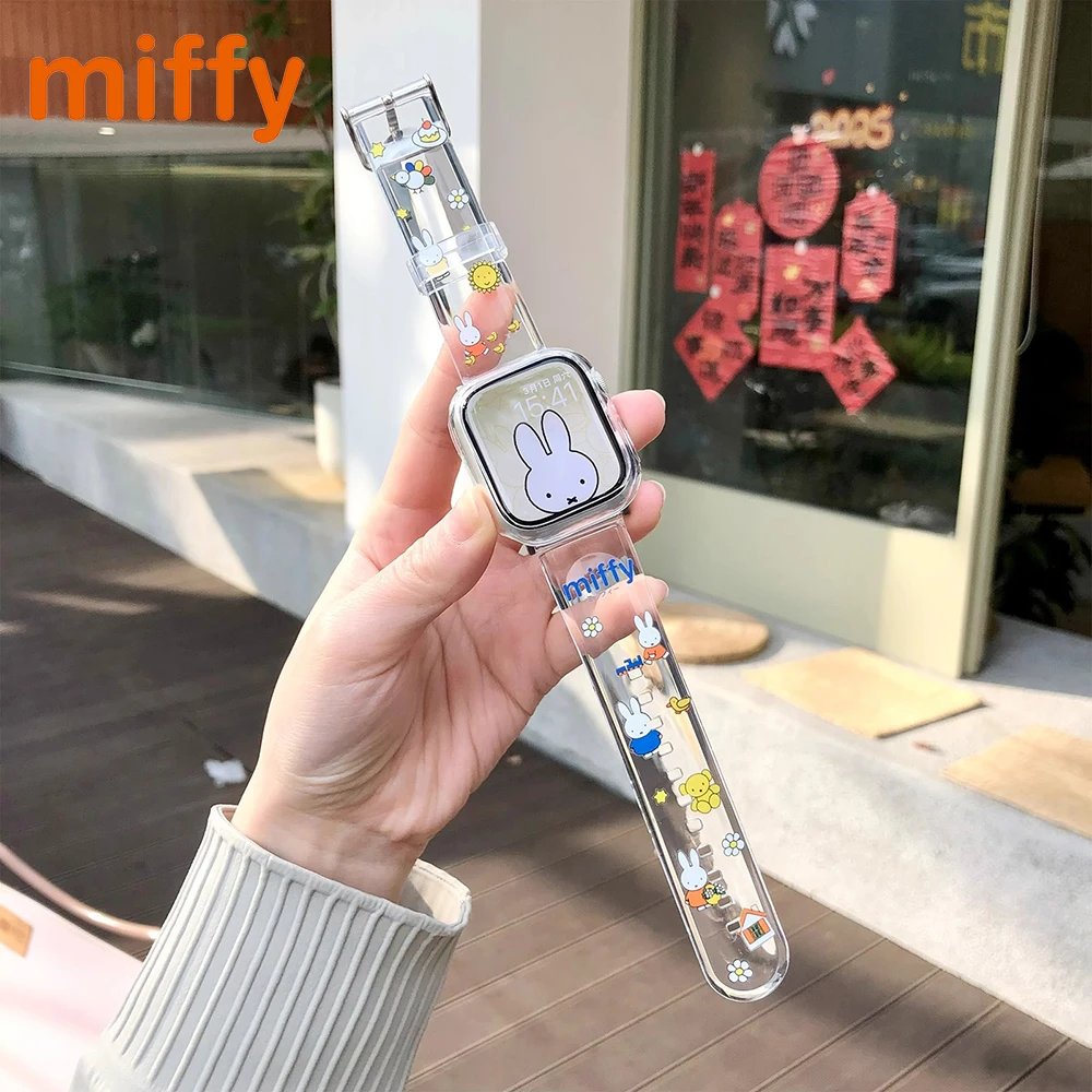 Kawaii Miffy New Iwatch9s10 Watchband Cartoon Rabbit Printing Summer ...