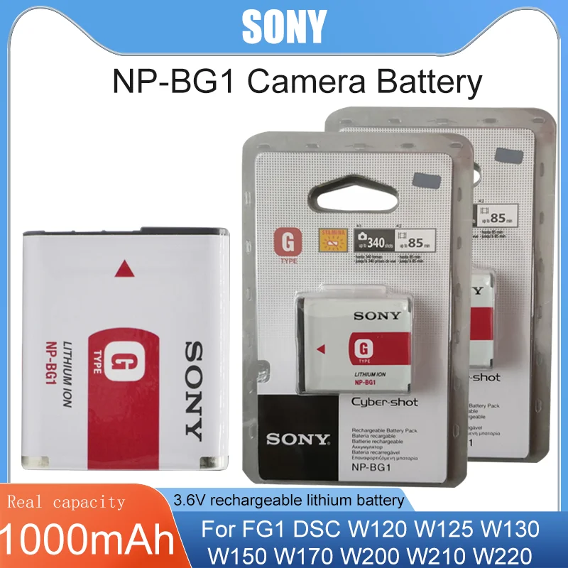 Original Sony NP BG1 NP BG1 Camera Battery pack FG1 DSC W120 W125 W130 W150 W170 W200 W210 W220 ...