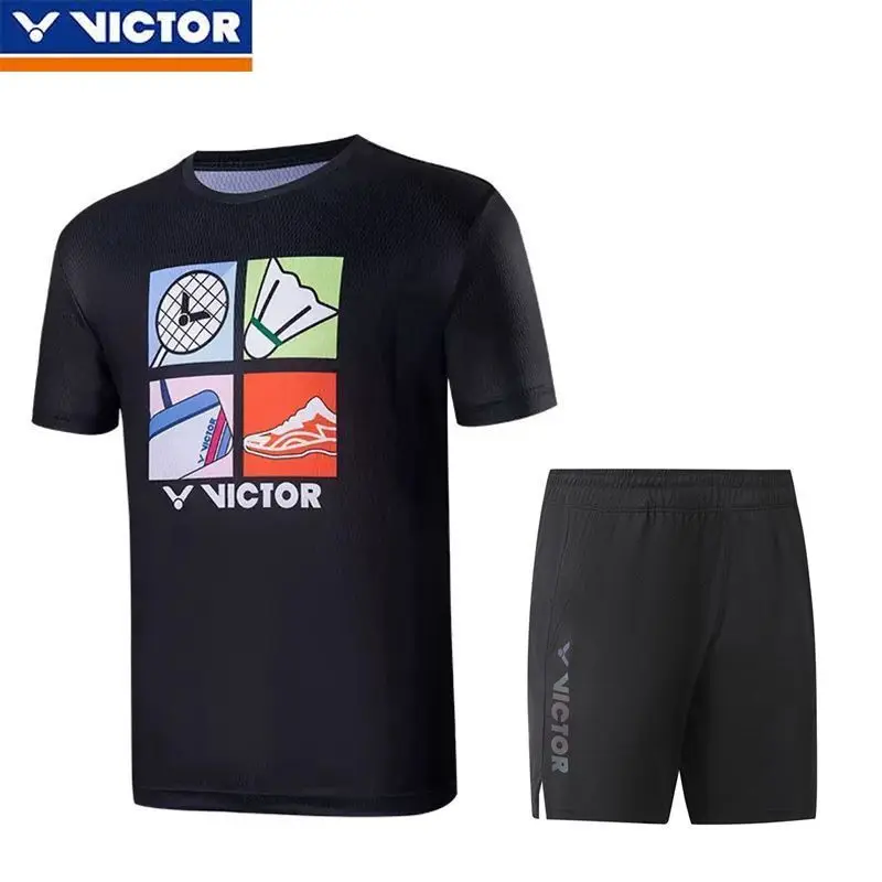 Victor-2024-summer-badminton-jersey-quick-drying-breathable-men-s-and-women-s-training-series ...