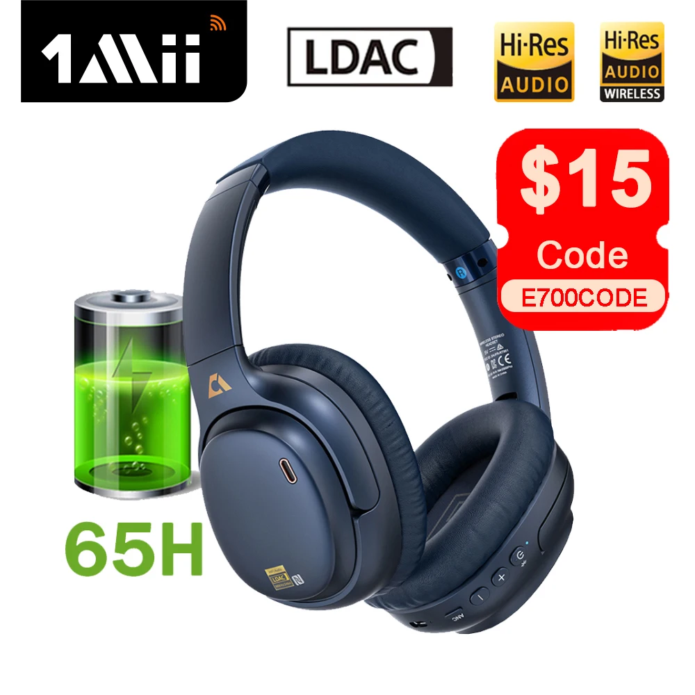 1Mii-E700-Wireless-Bluetooth-Headphones-LDAC-Lossless-Hi-Res-Sound-ANC ...