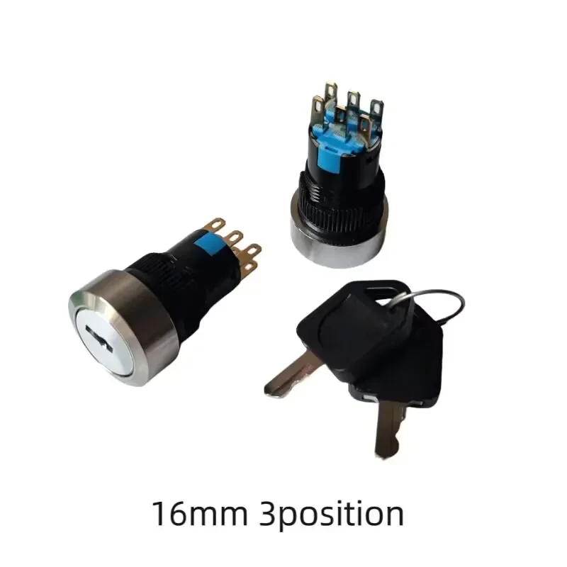 16mm-Lock-Switch-2NO2NC-3Position-Stainless-Metal-Switch-With-Keys-IP66 ...