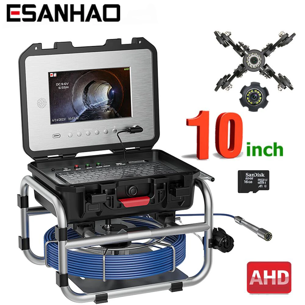 10-Sewer-Pipe-Inspection-Camera-with-Locator-DVR-512HZ-Self-Leveling ...