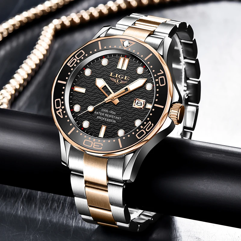 Relojes LIGE de marca para hombre, reloj de cuarzo de negocios, correa ...