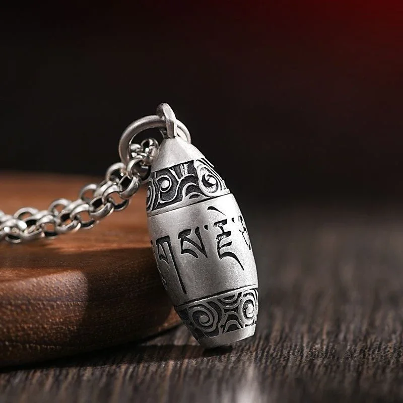 Vintage-Om-Mani-Padme-Hum-Pendant-Necklaces-Shurangama-Mantra-DIY-Men-s ...