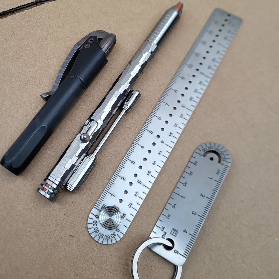 EDC Titanium Alloy Ultralight Metric Ruler Measurement Drawing Ruler ...