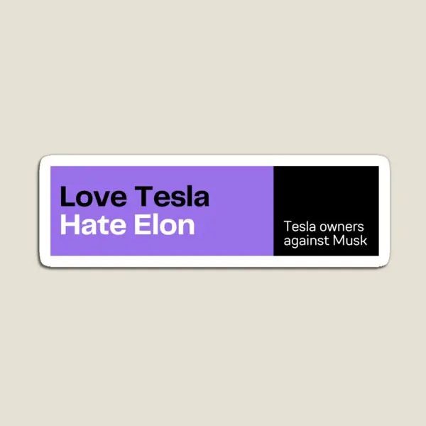 Love Tesla Hate Elon Bumper Sticker Magnet Holder Refrigerator Magnetic ...