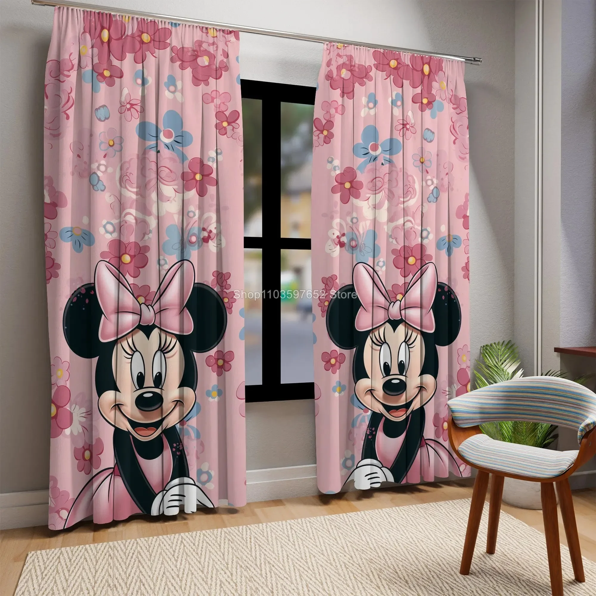 Anime-Impressive-Minnie-Mickey-Mouse-Window-Curtain-3D-Print-Shading ...