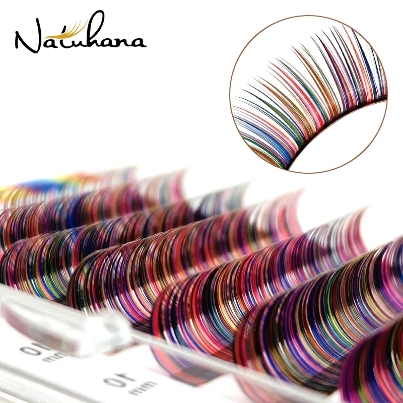 NATUHANA Mix Color lashes Extensions 8-14mixed Colorful Eyelashes Mink ...