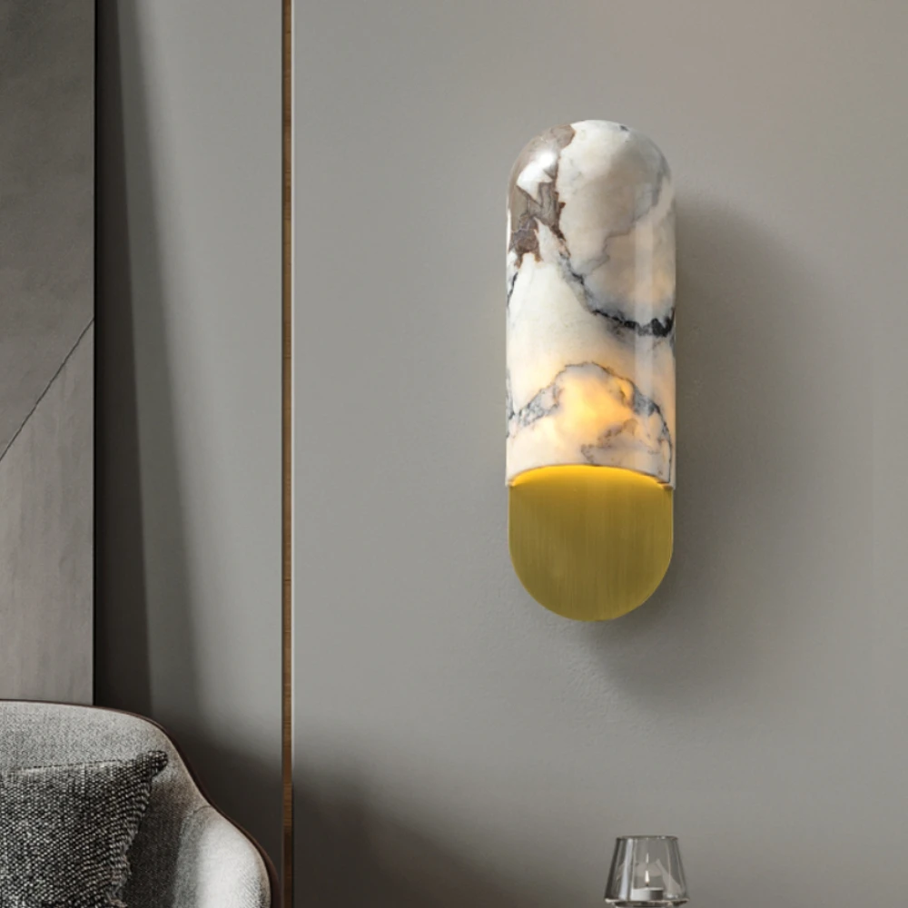 Luxury-Copper-LED-Marble-Wall-Lamp-New-Morden-Style-Bedside-Sconce-High ...