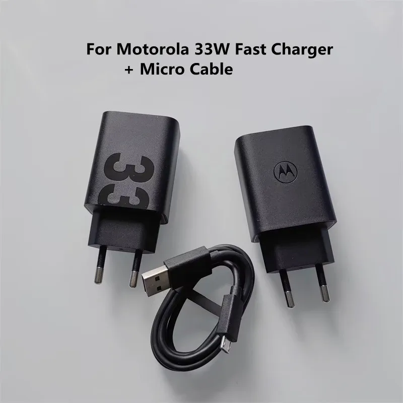 For-Motorola-33W-Fast-Charger-Quick-Power-EU-Plug-Adapter-1M-Micro-USB ...