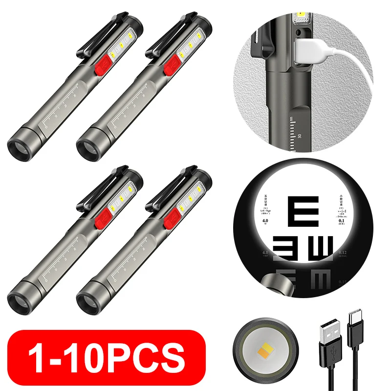 Portable-First-Aid-Pen-Light-Torch-Multifunctional-Rechargeable ...