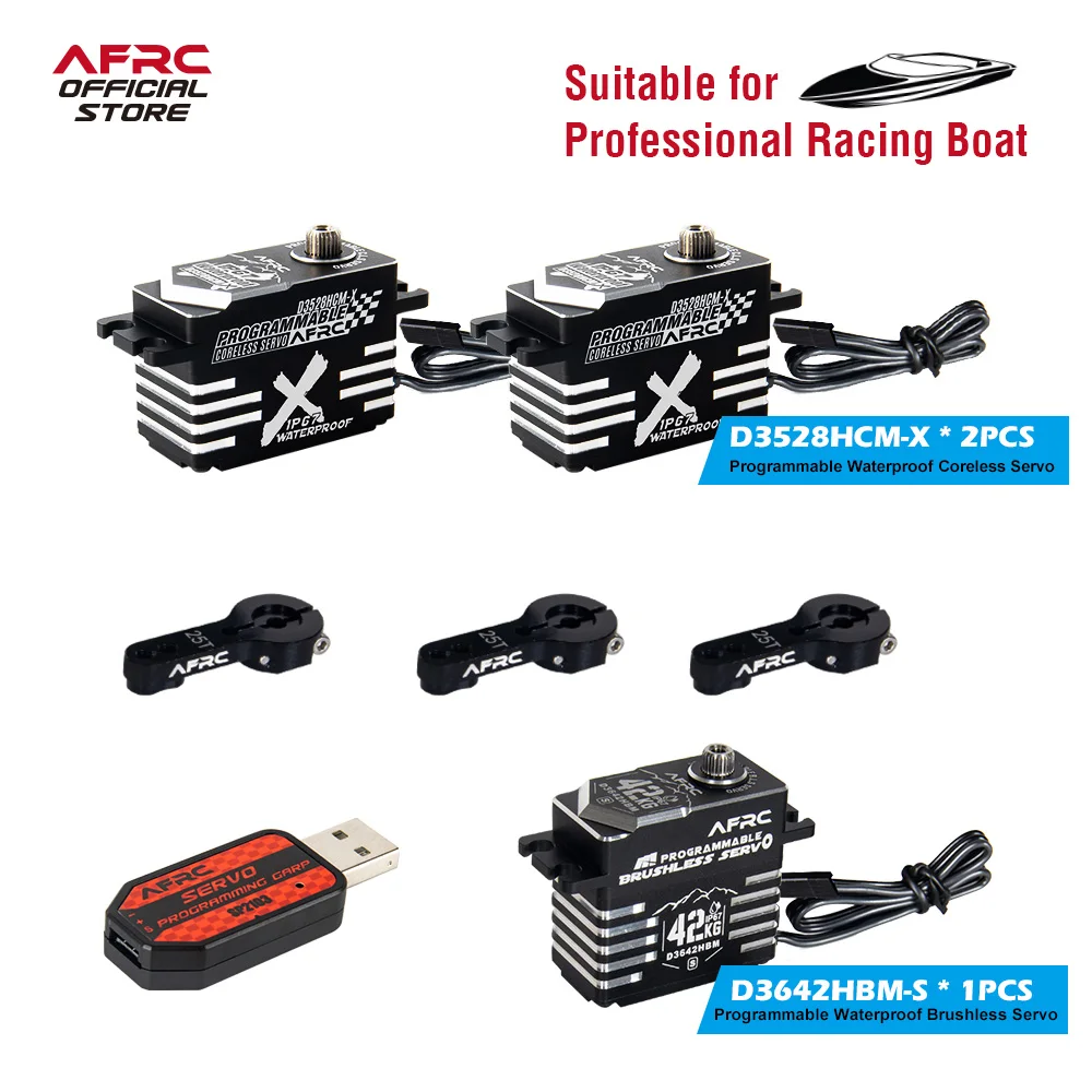 AFRC-Professional-Waterproof-IP67-Brushless-Racing-Boat-Servo-Kit-For ...